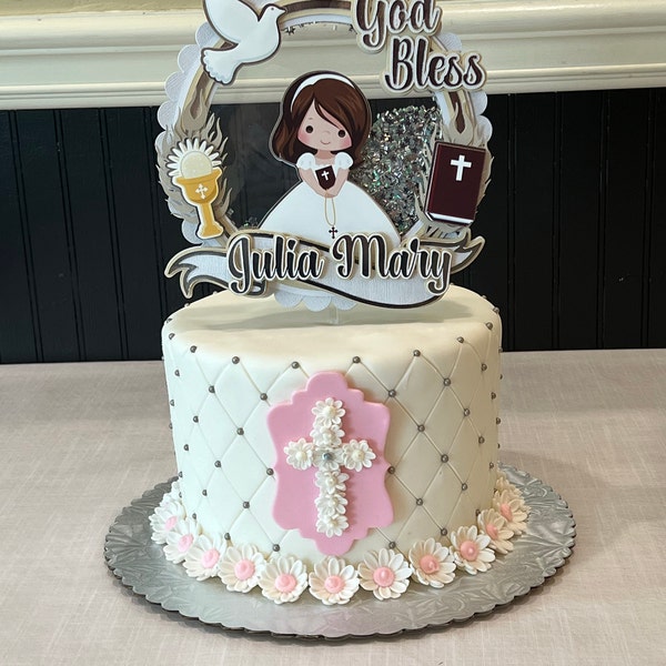 Topper de pastel de primera comunión, Mi Primera Comunión, decoraciones ...