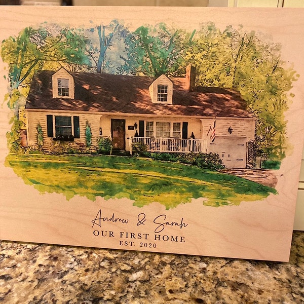 Custom Home Portrait Housewarming Gift First Home Gift Drawing From ...