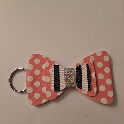 Bow Key Chain Svg. Bow Key Ring SVG. Bow Bag Tag Svg. Bow Svg. School ...