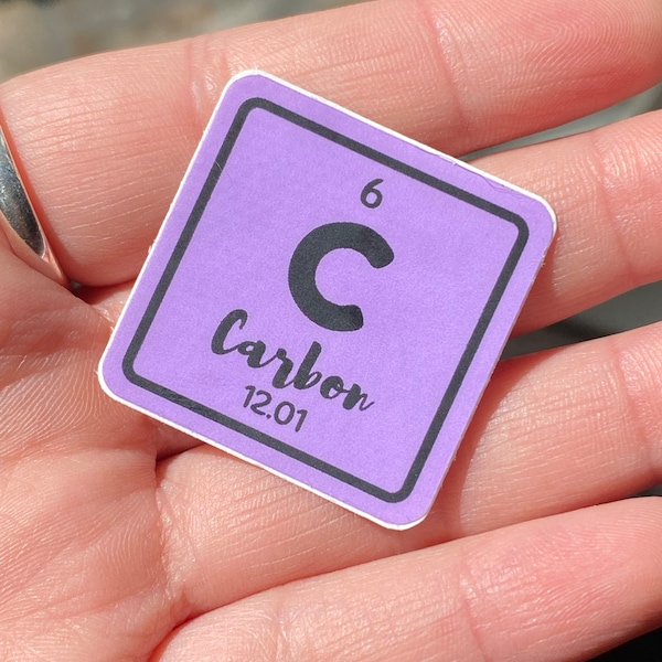 Carbon, Vinyl Science Sticker, Periodic Table Element, Chemistry ...