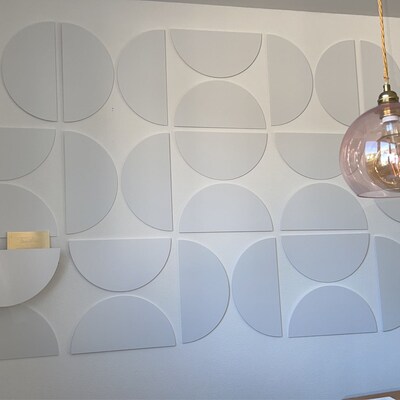 Half Circles Wall Decor, 3D Wall Art, Geometric Art, Wall Panels, Mid ...