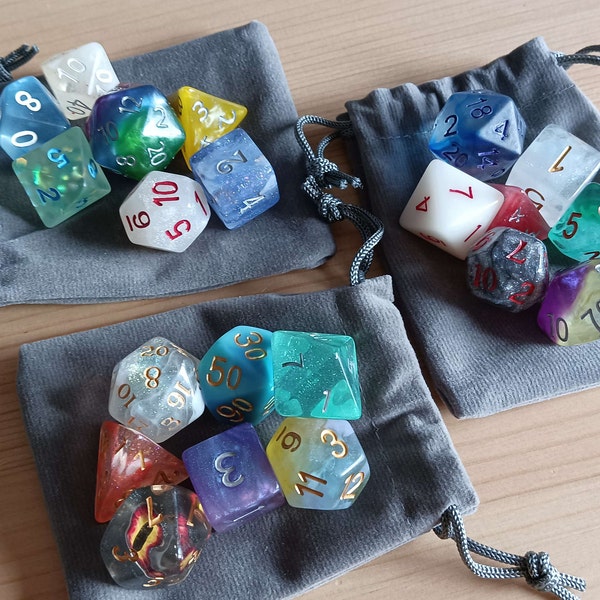 Polymorph Mystery Dice Set 7pcs D&D Pathfinder Call of Cthulhu Tabletop ...
