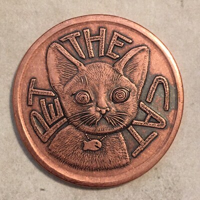 Pet the Cat / Flip Again Copper Decision Maker Coin - Etsy