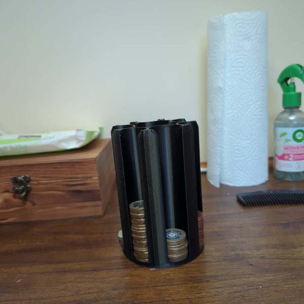 UK Coin Stacker , Large Size 14cm High, 8 Coin Slots , Coin Saver ...