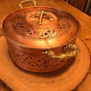 Handmade Carved Engraved Copper Pots,pots Carved Engraved Traditional ...