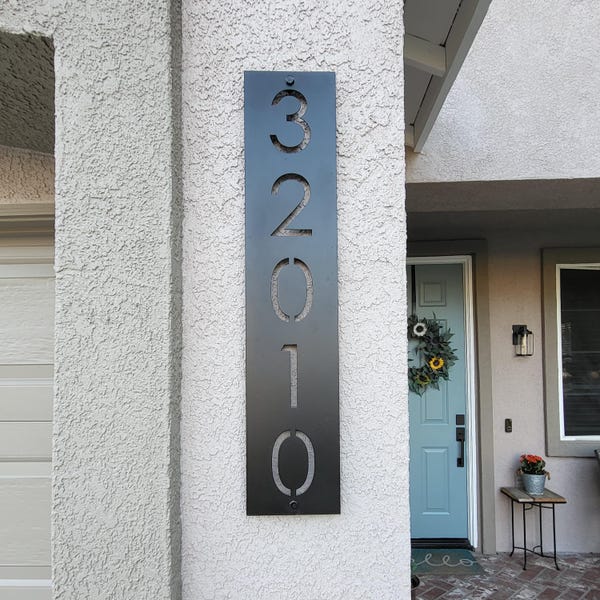 Metal House Address Sign Vertical Home Address Custom House Numbers ...