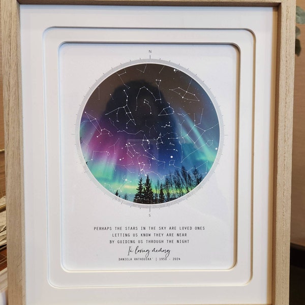 In Loving Memory Memorial Star Map Sympathy Gifts | Celebration of Life ...