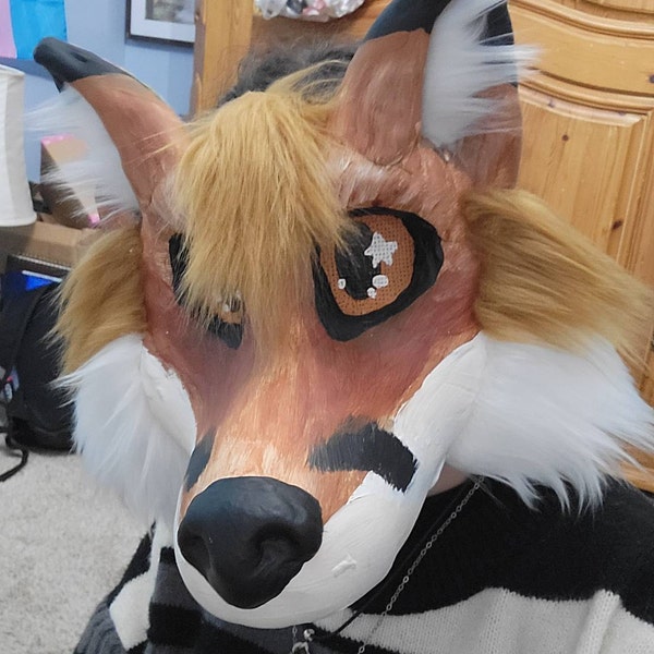 Cardboard Wolf Therian Furry Mask Pattern and Guide!! | Birdydogshop - Etsy