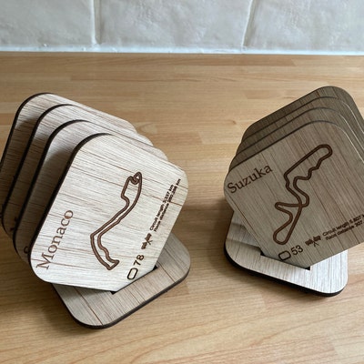 Any F1 Race Track Coaster Formula One Wooden Coasters F1 Formula 1 Gift ...