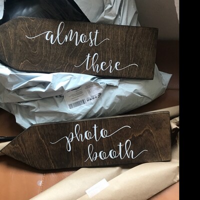 Wedding Photo Booth Directional Arrow Sign, Rustic Woodland Wedding ...
