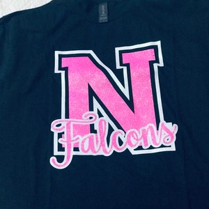 Customizable Spirit Shirt With Mascot and Letter School Colors Spirit ...