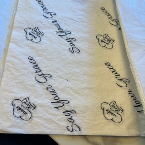 Custom Printed Tissue Wrapping Paper, Your Logo, Name and Message ...