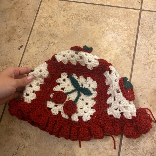 Strawberry Shortcake Cat Beanie/cat Beanie/ Crochet Cat Beanie ...