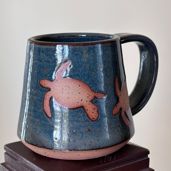 Sea Turtle Mug Ocean Life Mug Sea Turtle Gift Handmade Pottery Mug ...