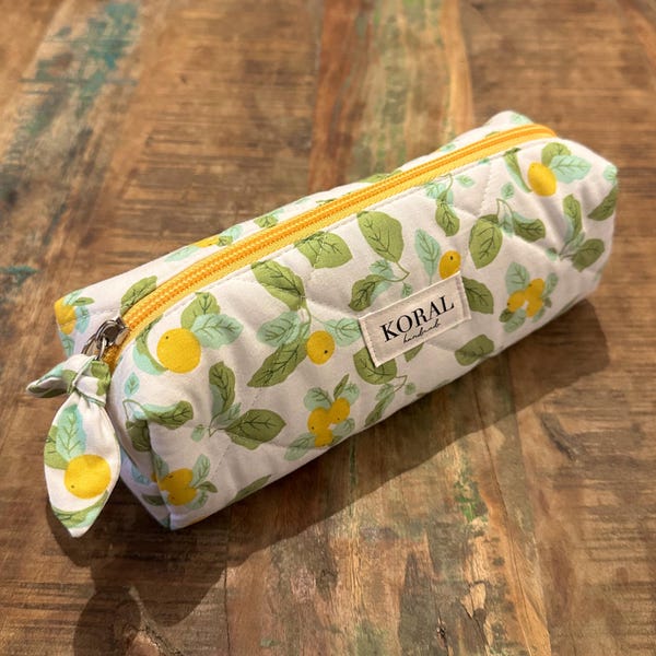 Quilted Cotton Pencil Case "pink Flowers" - Etsy