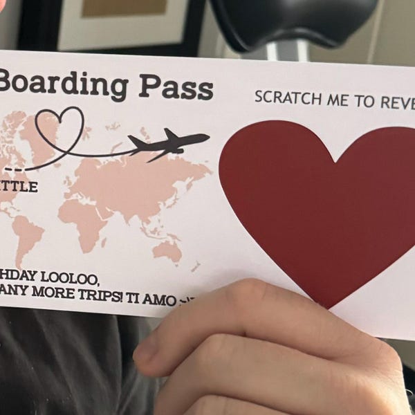 Personalised Scratch off Boarding Pass, Customised Surprise Birthday ...