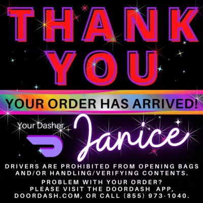 Personalized Dasher Dog Animated on My Way Text, Custom Delivery Driver ...