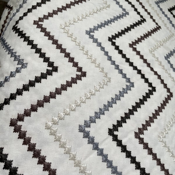 Embroidered Diamonds Fabric by the Yard / Metre, Cotton Embroidered ...