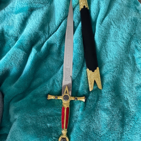 Custom Engraved Masonic Short Sword With Red or Blue Handle and ...