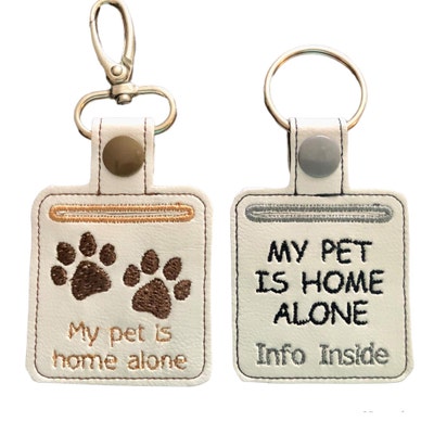 ITH Pet Home Alone Key Fob, Vinyl Key Fob Pattern, Pet Key Fob Pattern ...