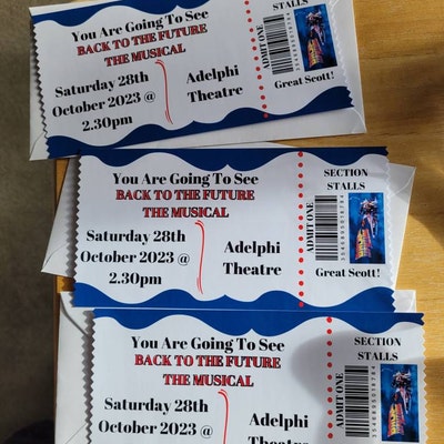 Personalised Custom Event Ticket Gift Reveal Gig Concert Ticket Gift ...