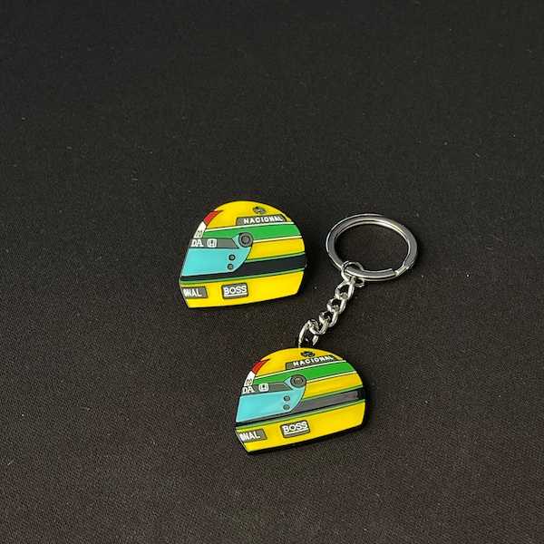 Ayrton Senna 1988 Helmet Enamel Keychain - Etsy