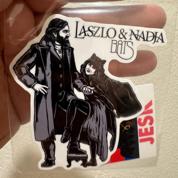 What We Do in the Shadows Vinyl Sticker: Laszlo & Nadja Bats (3x3 In ...