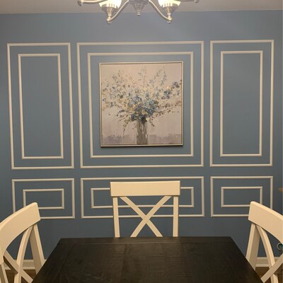 Decorative Wainscot Panel, Wall Moulding Design, Ready Cut Molding Kit - Etsy