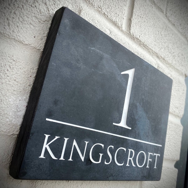 Quality Handmade Real Slate House Numbers 20mm Thick and 200mm X 150mm ...