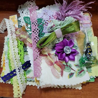 Large Vintage Lace Scraps Kit, Lace Snippets Inspiration Kit, Slow ...