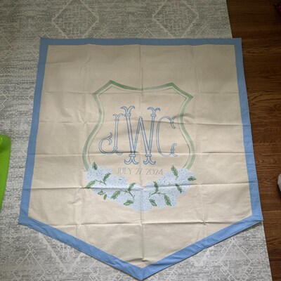 Custom Wedding Banner, Personalised Linen Flag, Wedding or Anniversary ...