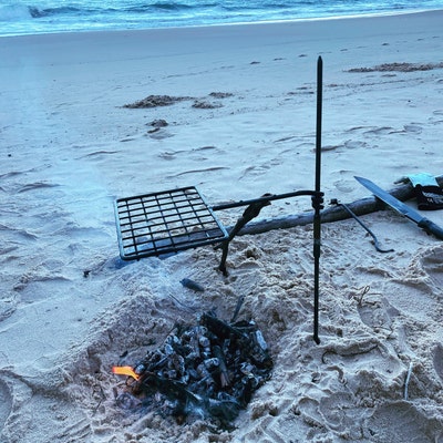 The Original Grill Mini Fire Anchor. Swing Arm. Outdoor Cooking ...