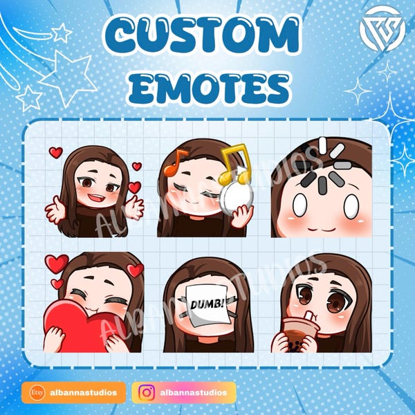 Custom Twitch Emotes, Animated Emotes, Vtuber Emotes, Kick Emotes, Sub ...
