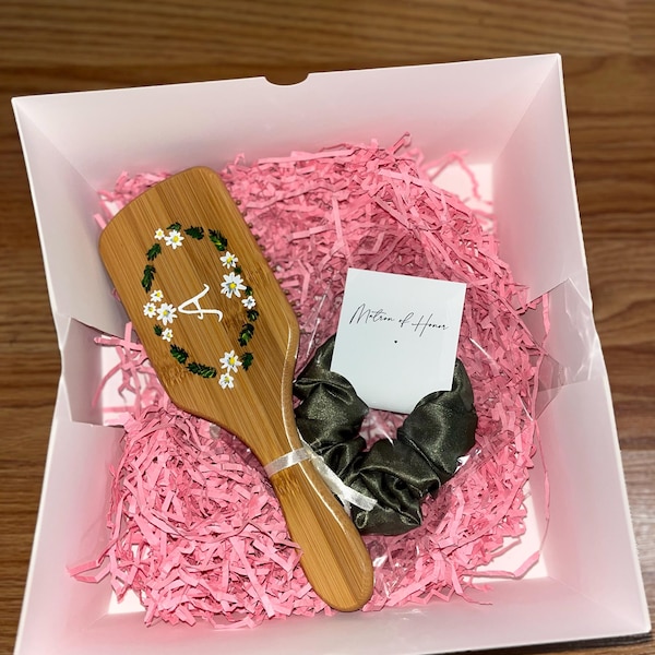 Personalized Hand Painted Hair Brushes- Bridal Shower, Bridesmaids ...