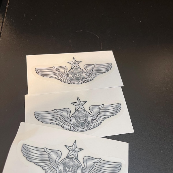 Enlisted Aircrew Wings Decal (senior USAF) Full Color, Aircrew Badge ...