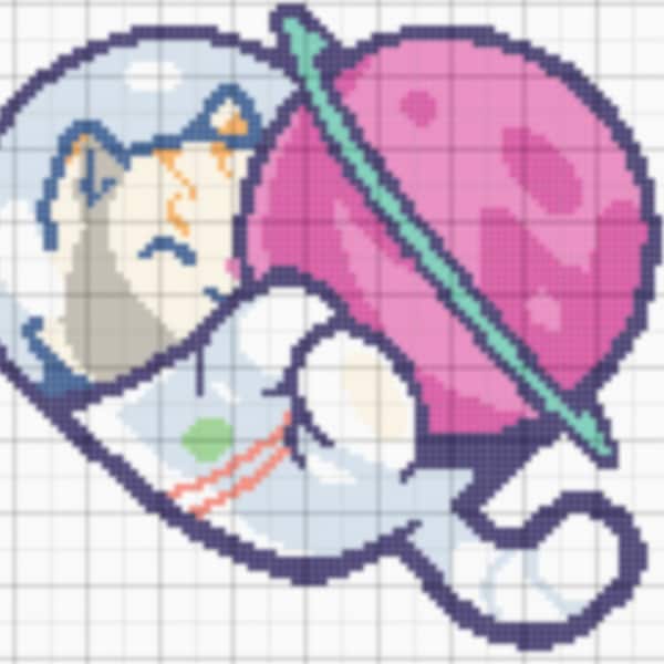 Astronaut Cat Cross Stitch Pattern PDF - Instant Download - Space Love ...