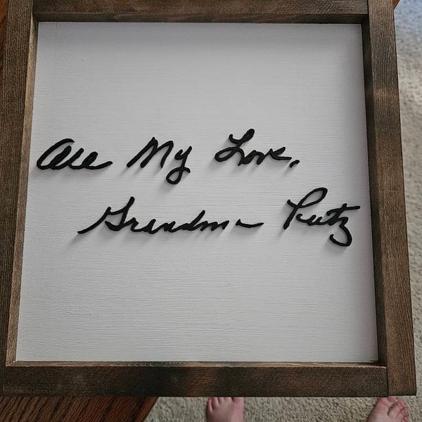 3D Custom Handwritten Wooden Sign Personal Handwriting Wood Sign ...