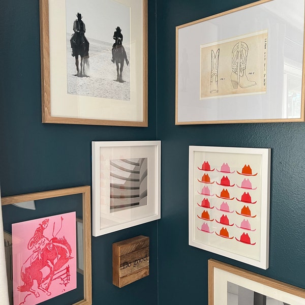 Retro Cowboy Wall Art, Blue Western Print, Cowboy Print, Nashville Wall ...