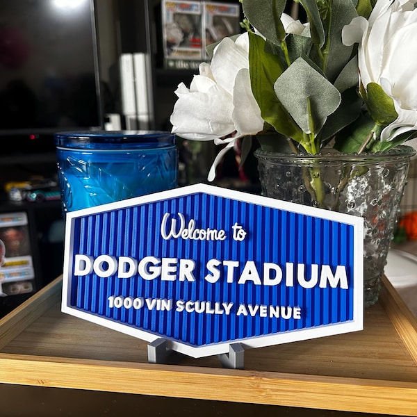 Welcome to Dodger Stadium 3D Printed Sign - for Desk or Wall Display - Etsy