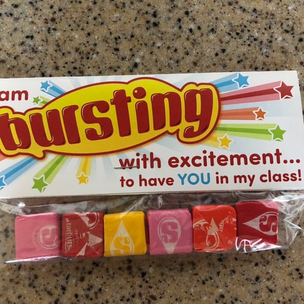 Bursting With Excitement Bag Topper, DIGITAL EDITABLE DOWNLOAD, Back to ...