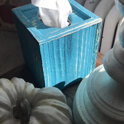 Farmhouse Reclaimed Wood Tissue Box Cover Rustic Barn Style Wood Facial ...