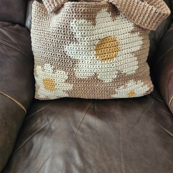 The Daisy Day Tote PDF DIGITAL DOWNLOAD Crochet Pattern, Cute Crochet ...