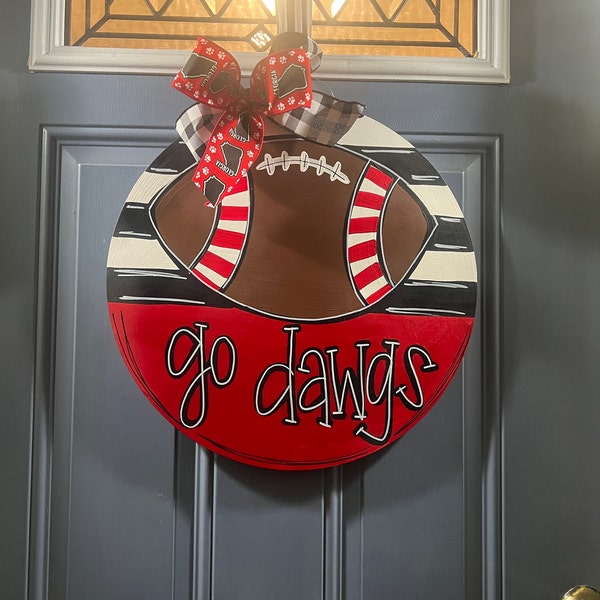 Go Dawgs Round Door Hanger - Etsy