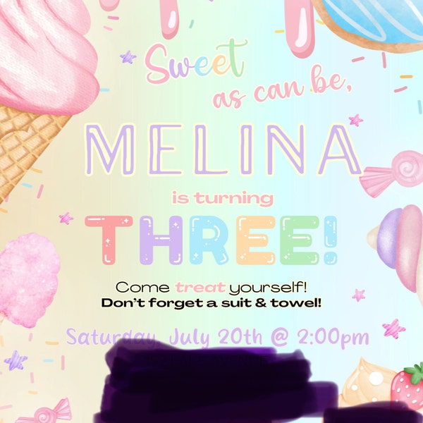 Editable Water Slide Birthday Splash Party Invitation, Boy, Girl, Slide ...