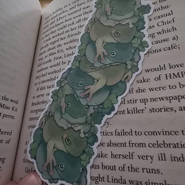 Frog Stack Bookmark | Frog Art | Cute Bookmark | Laminated ...