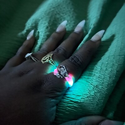 Mermaid Ring Glow in the Dark / Sterling Silver Ring / Wrap Mermaid ...