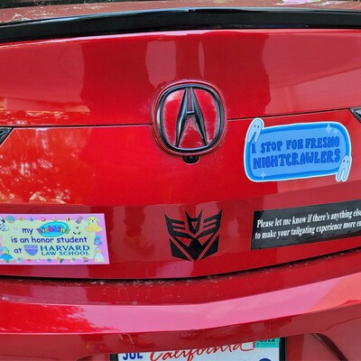 I Stop for Fresno Nightcrawlers Bumper Sticker Fresno Nightcrawler ...