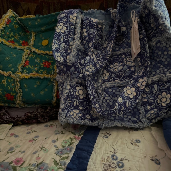 Colonial Reproduction Rag Quilt. Lap Quilt. Civil War Reproduction ...