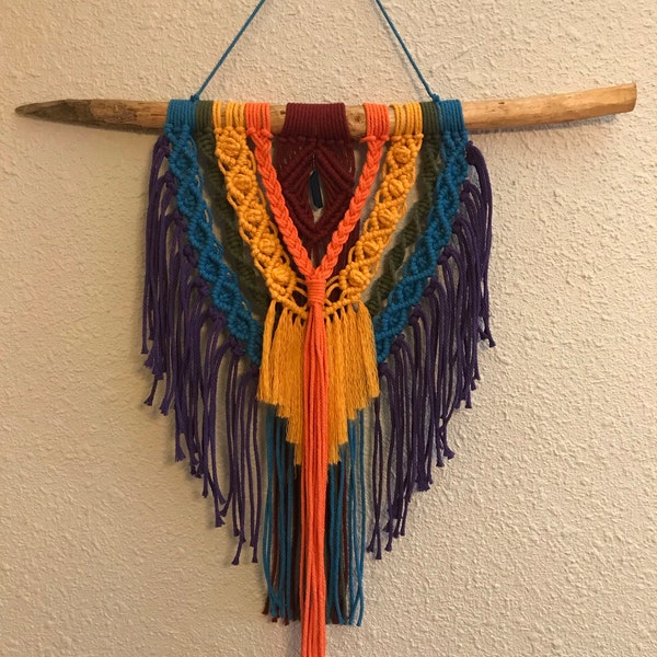 Macrame Pattern PDF Tutorial Instant Download DIY Wall Hanging Rainbow ...