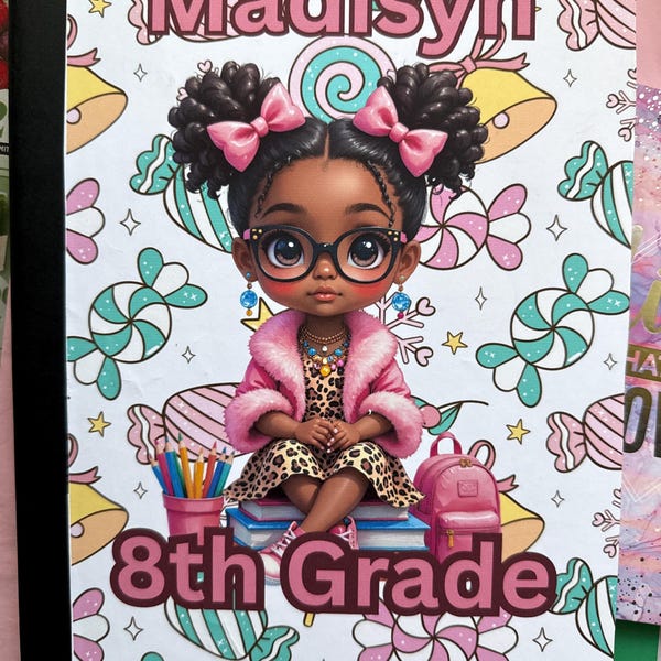 Back to School Black Girl Clipart, Little Black Girl With Books PNG ...